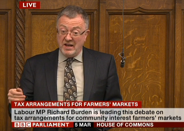 Standing Up for Kings Norton Farmers Market in Parliament | Richard Burden